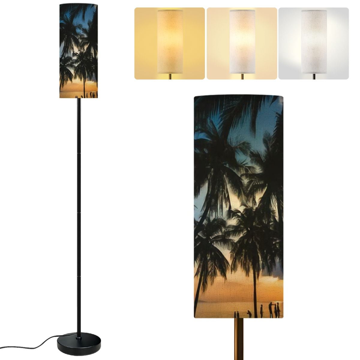 Modern Standing Floor Lamp Silhouette coconut tree people enjoyment is ...
