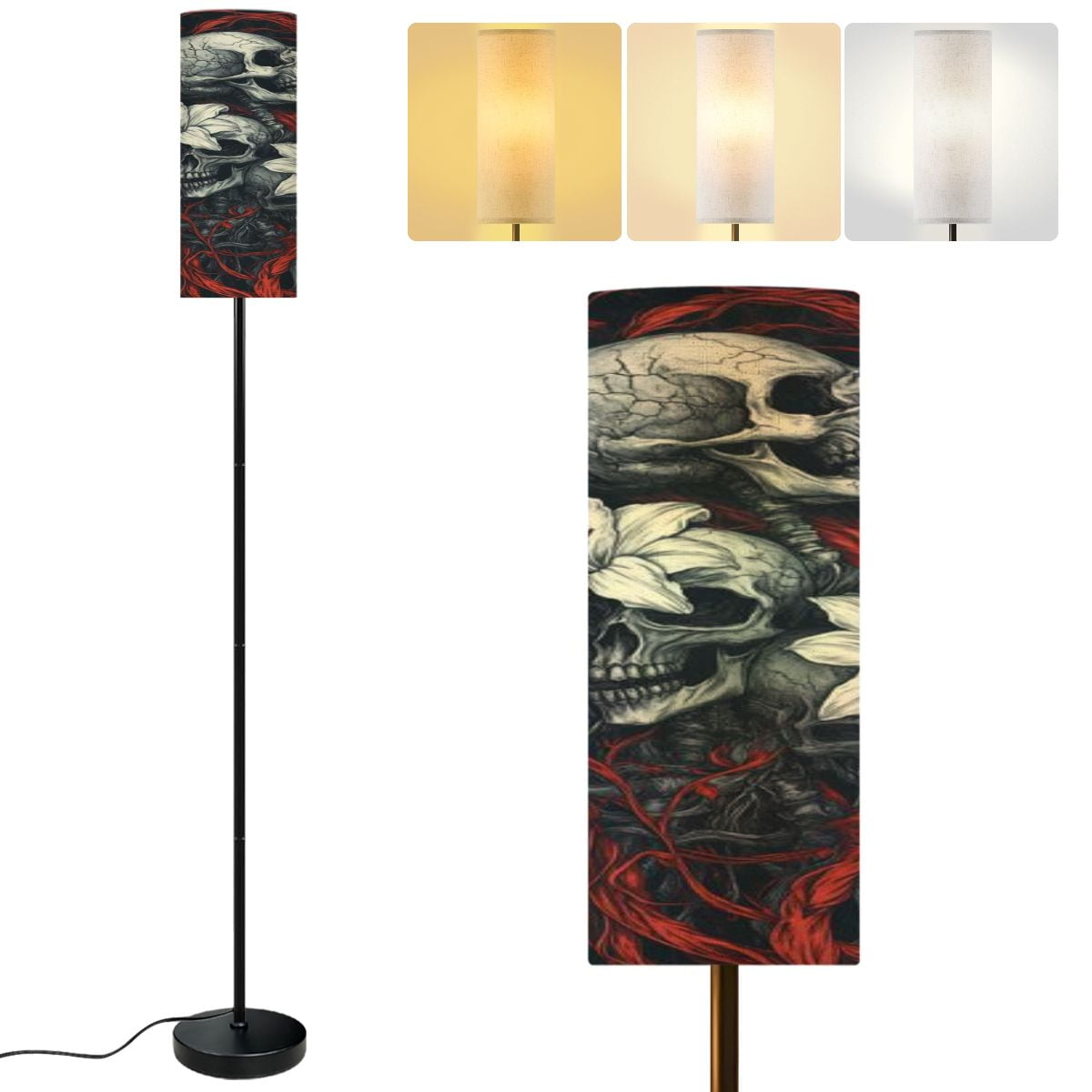 Modern Standing Floor Lamp Skull Skeleton Horror Gift Human Skulls ...