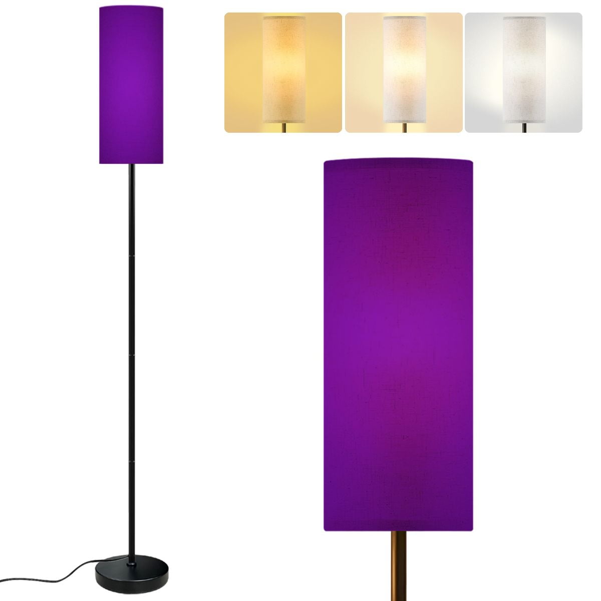 Modern Standing Floor Lamp Smooth Elegant Purple using as design ...