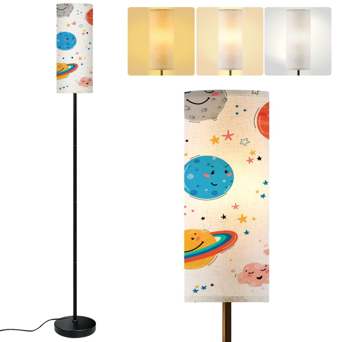 Modern Standing Floor Lamp Space Seamless Pattern Planets Solar System ...