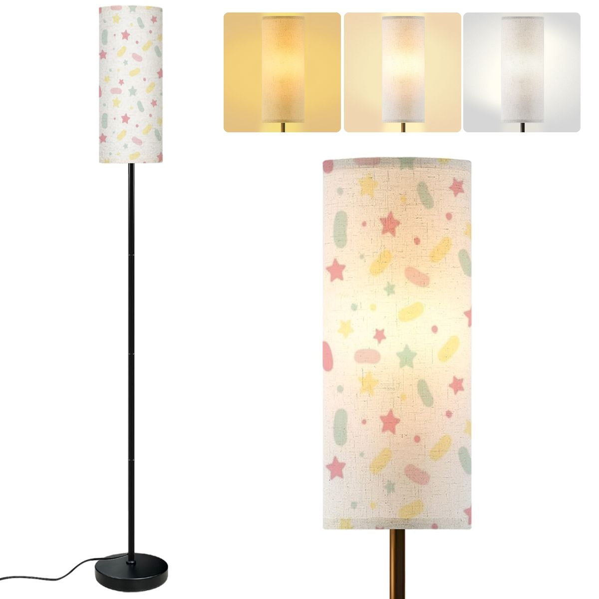Modern Standing Floor Lamp Sprinkle seamless pattern stars dots Donut ...