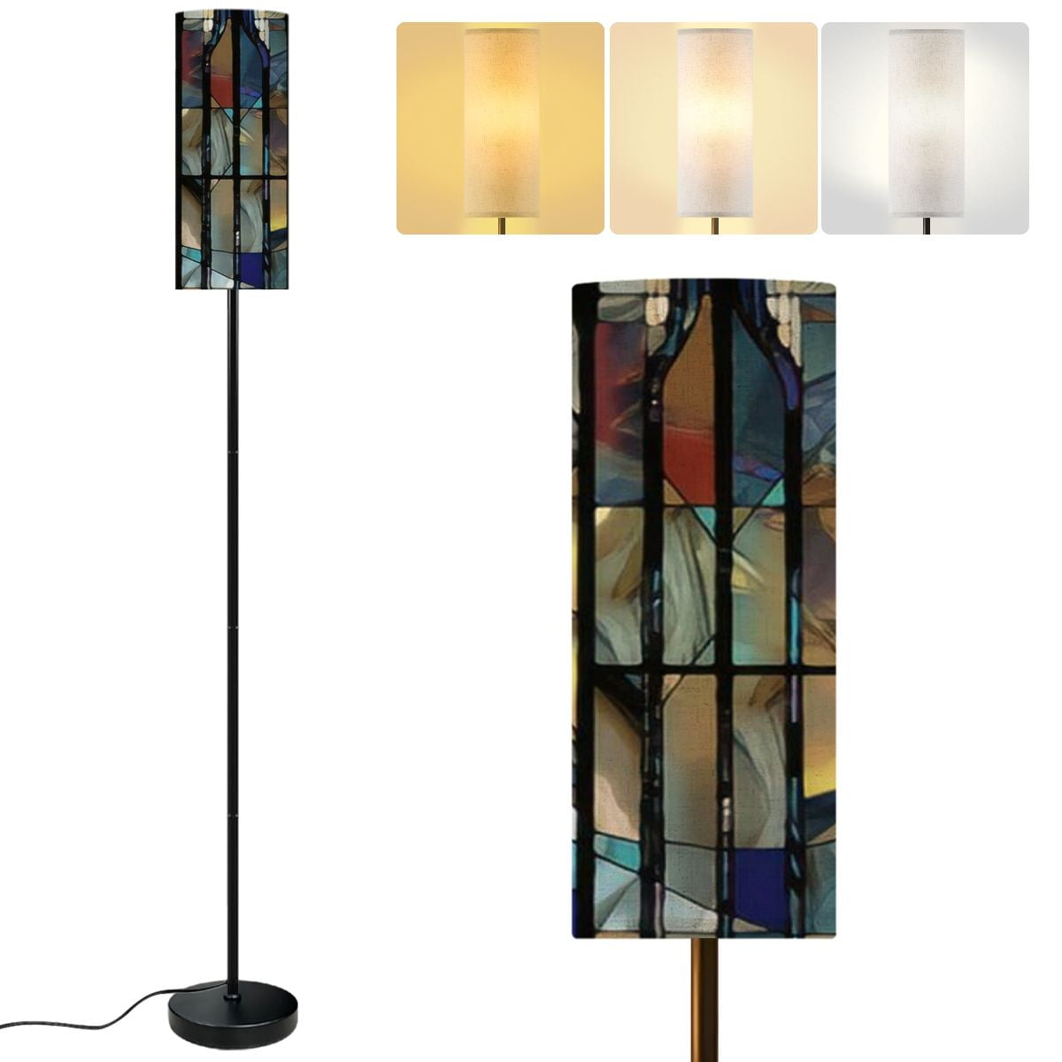 Modern Standing Floor Lamp Stained Glass series abstract color glass patterns subject chroma ...