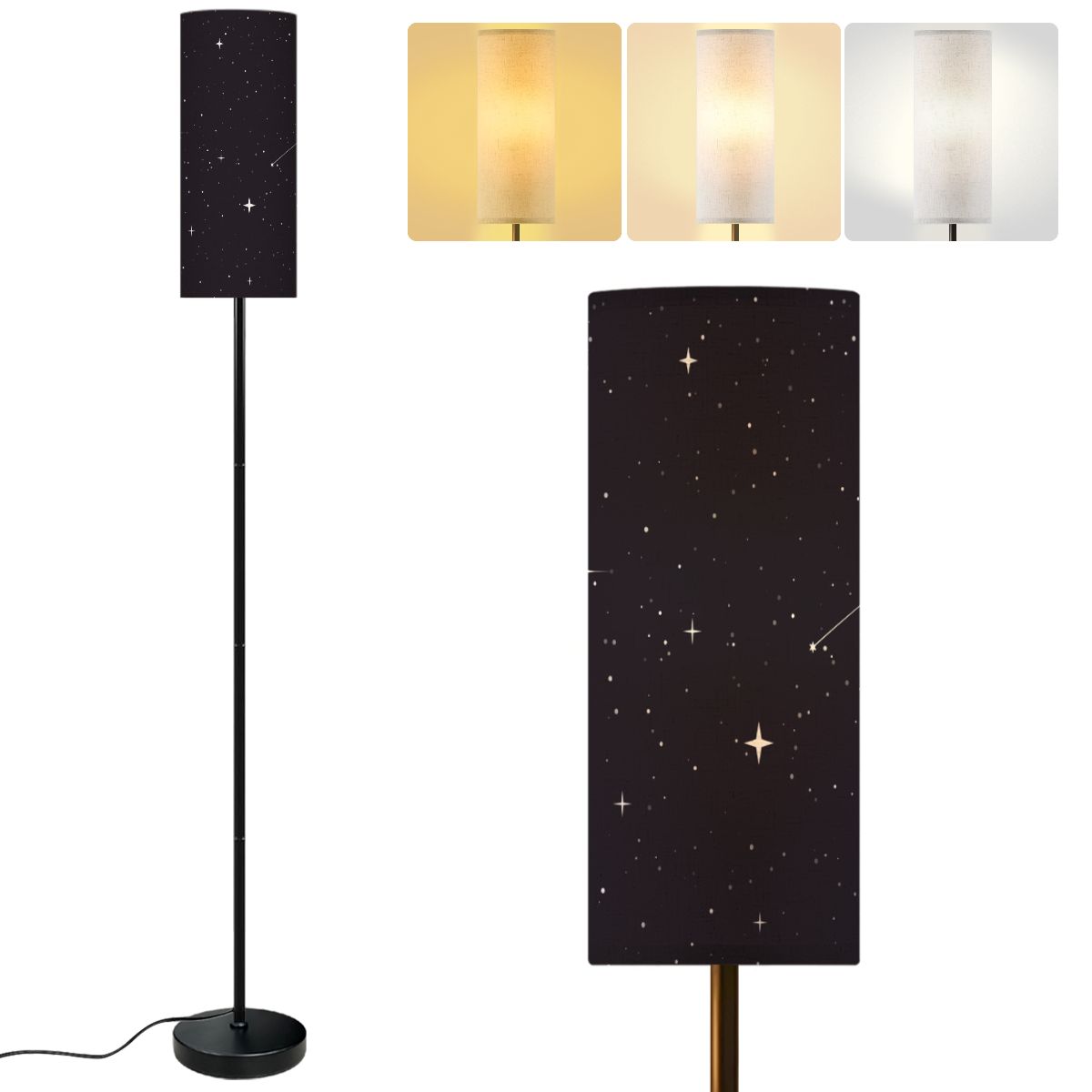 Modern Standing Floor Lamp Starry space seamless pattern Galaxy shiny ...
