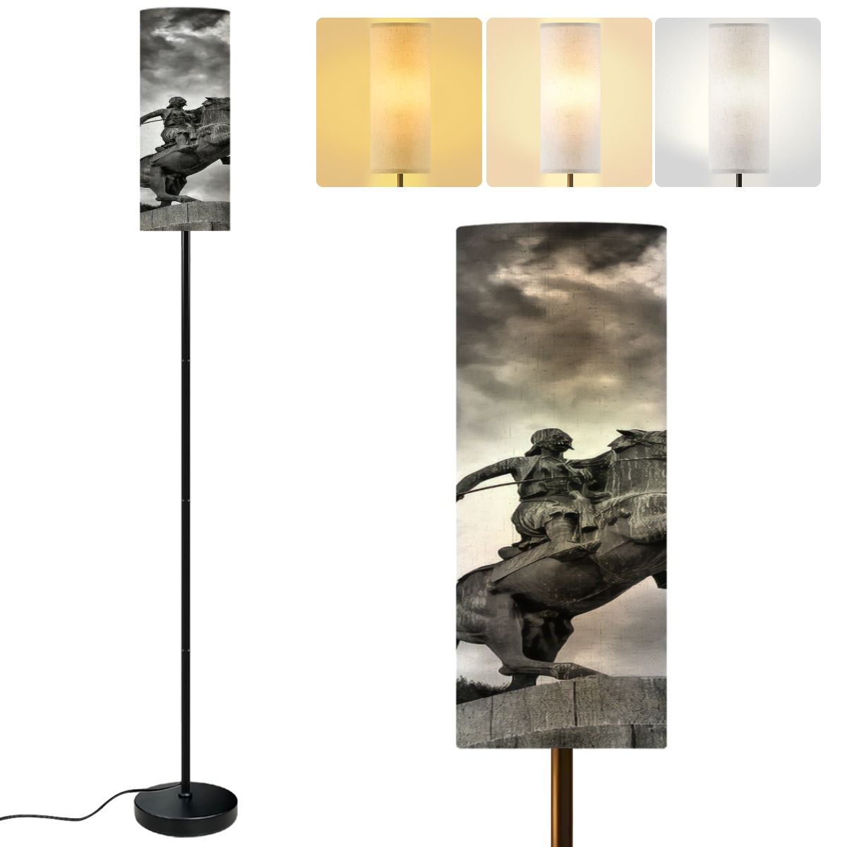Modern Standing Floor Lamp Statue greek hero named Karaiskakis Dimmable ...