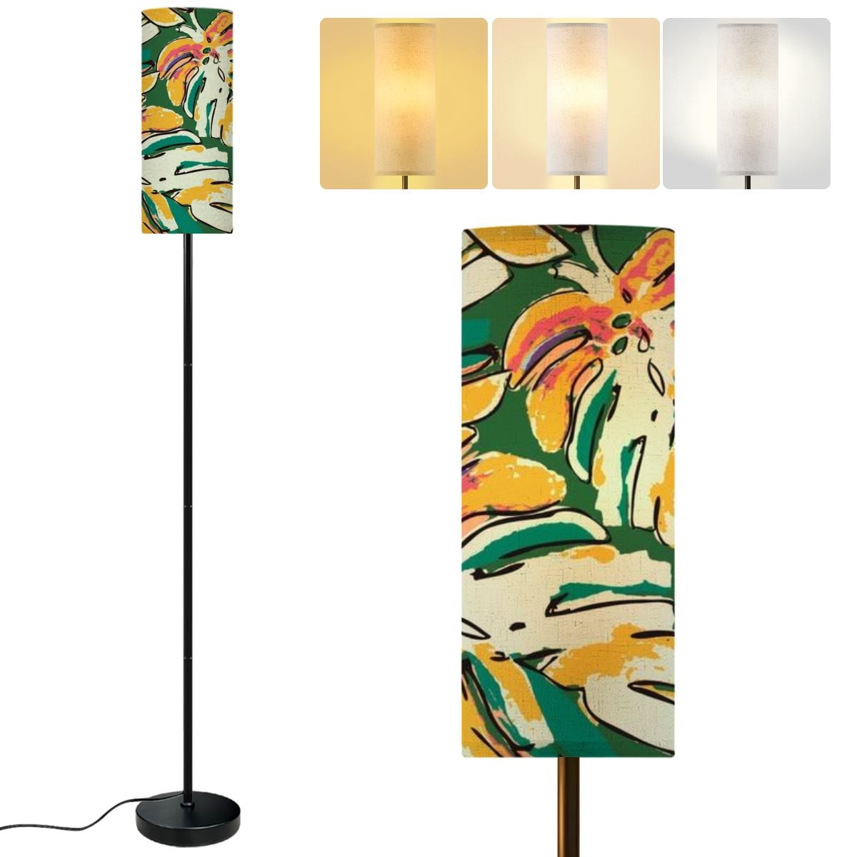 Modern Standing Floor Lamp Summer floral pattern looking like ...