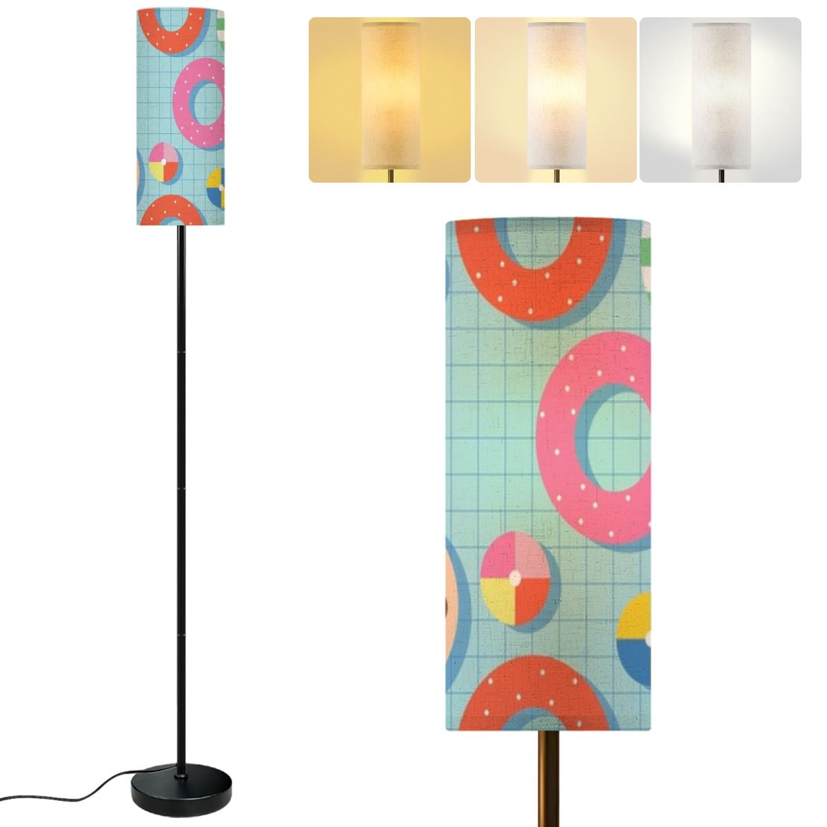 Modern Standing Floor Lamp Swimming seamless pattern Summer design pool ...