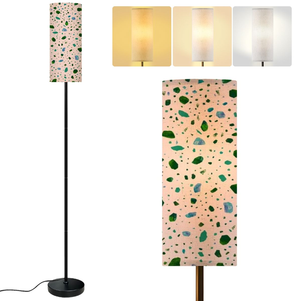 Modern Standing Floor Lamp Terrazzo seamless Texture natural stone ...