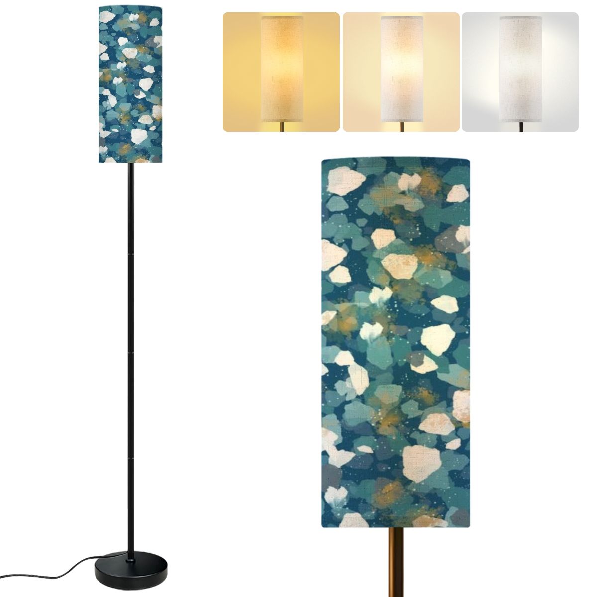 Modern Standing Floor Lamp Terrazzo watercolor variation Abstract ...