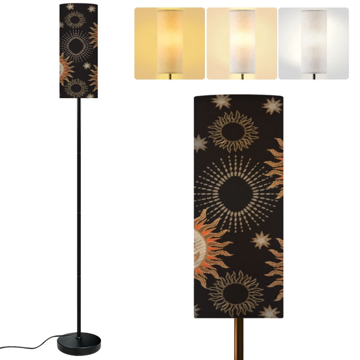 Modern Standing Floor Lamp Textile seamless pattern Graphic astronomy ...