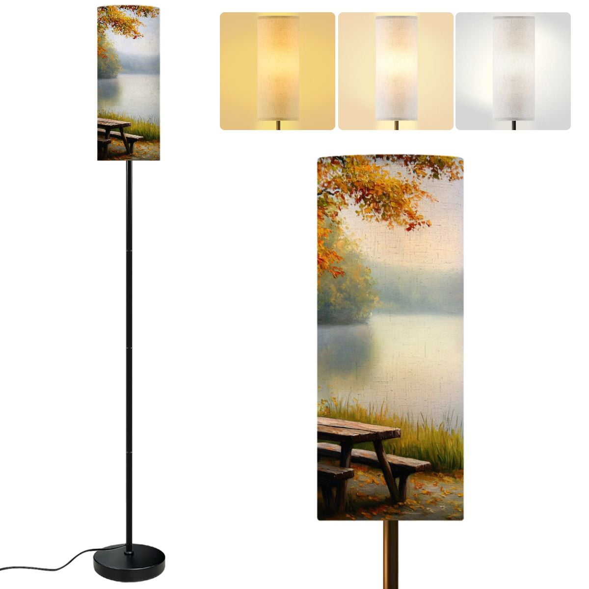 Modern Standing Floor Lamp Trees Lake Sky Nature Landscape Countryside ...