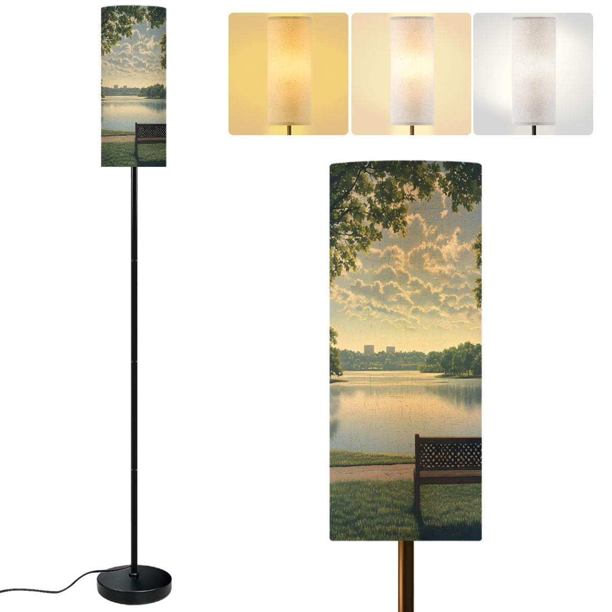 Modern Standing Floor Lamp Trees Lake Sky Nature Landscape Countryside ...