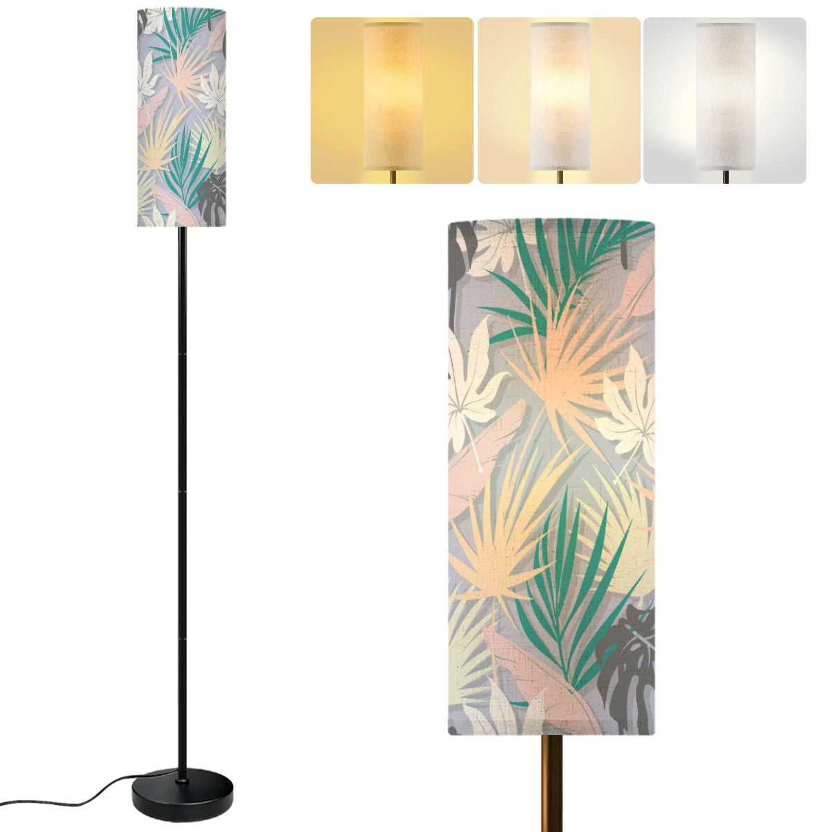 Modern Standing Floor Lamp Tropical foliar seamless Exotic floral ...