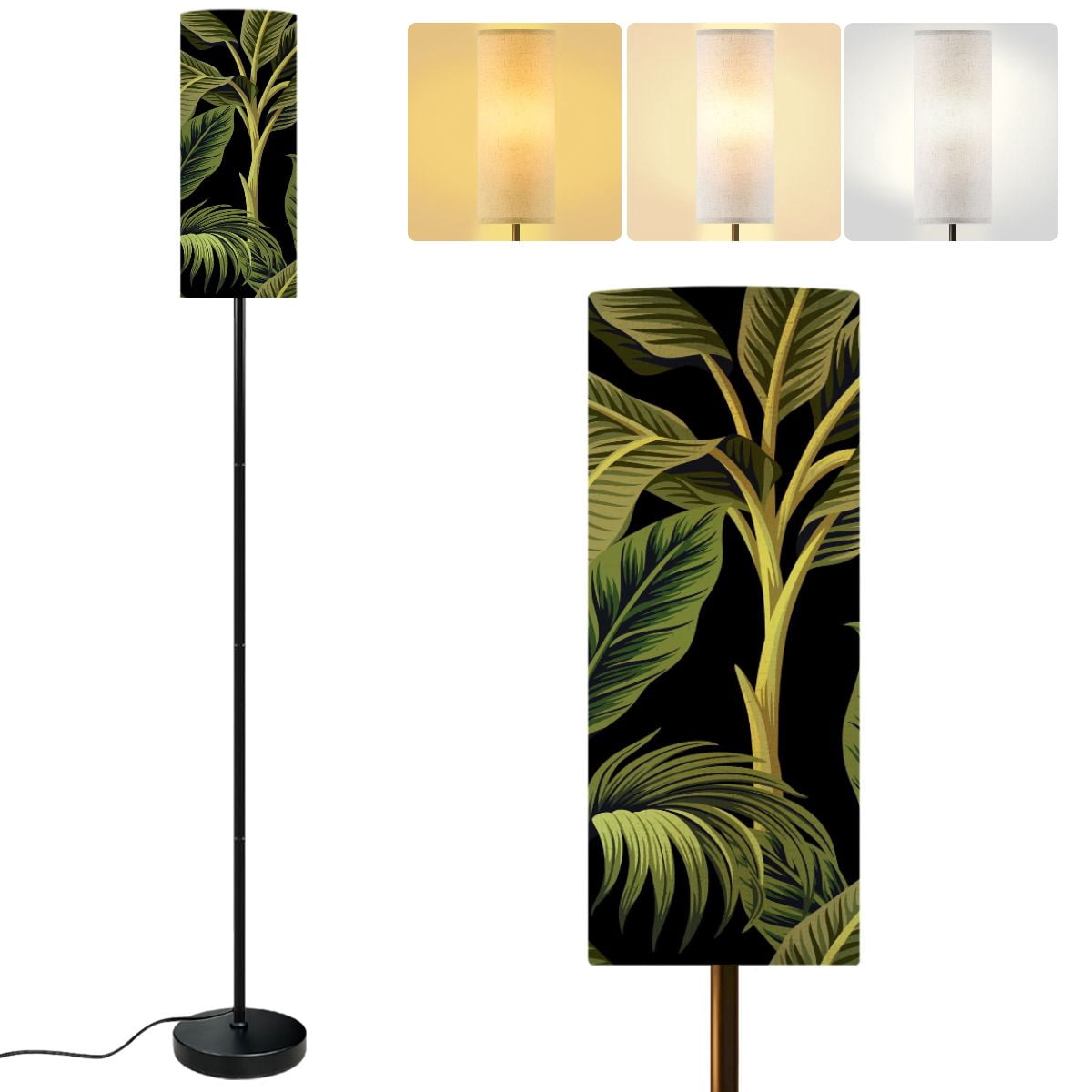 Modern Standing Floor Lamp Tropical vintage palm trees banana tree ...