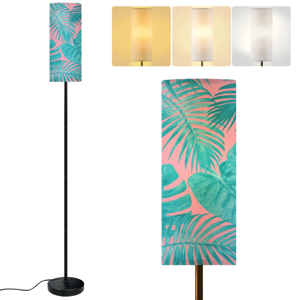 Modern Standing Floor Lamp Watercolor abstract summer seamless pattern ...