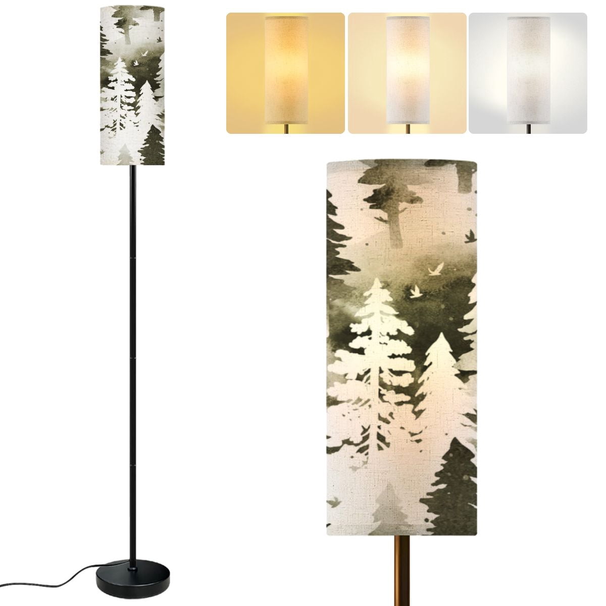 Modern Standing Floor Lamp Watercolor stylish seamless coniferous ...