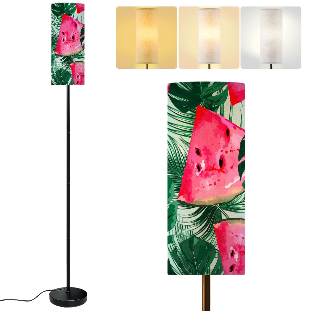 Modern Standing Floor Lamp Watermelons tropical palm leaves seamless ...