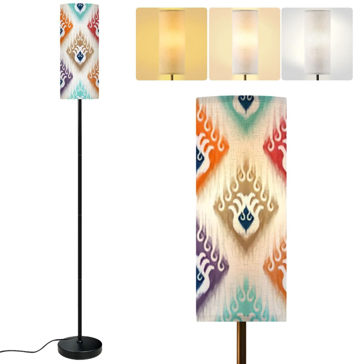 Modern Standing Floor Lamp abstract geometric ethnic textile seamless ...