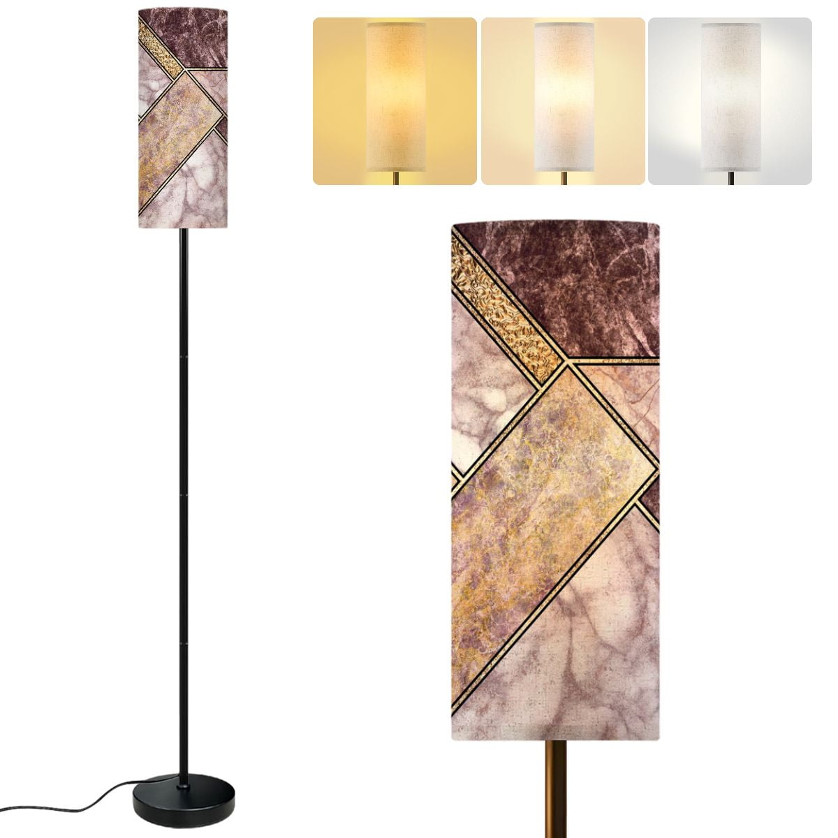 Modern Standing Floor Lamp abstract modern marble mosaic art deco ...