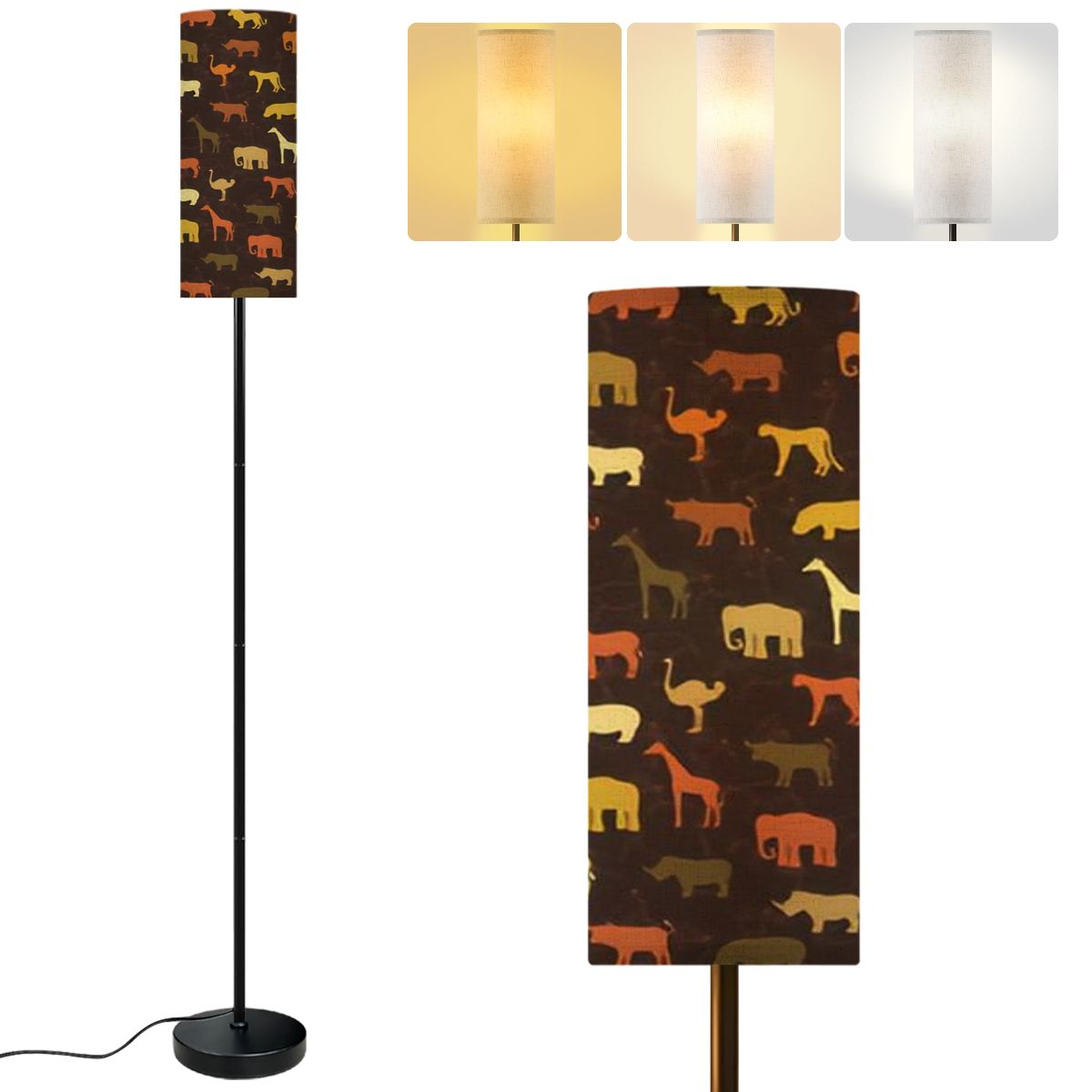 Modern Standing Floor Lamp africa seamless elephant zebra material ...