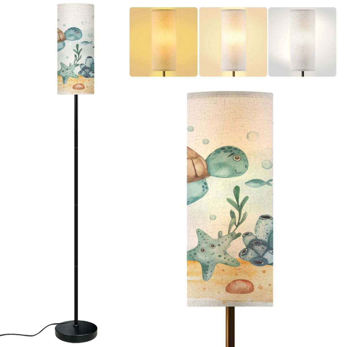Modern Standing Floor Lamp animals octopus fish sea turtle starfish ...
