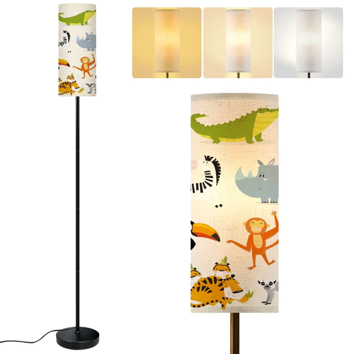 Modern Standing Floor Lamp animals set animals Wild animals Cartoon ...