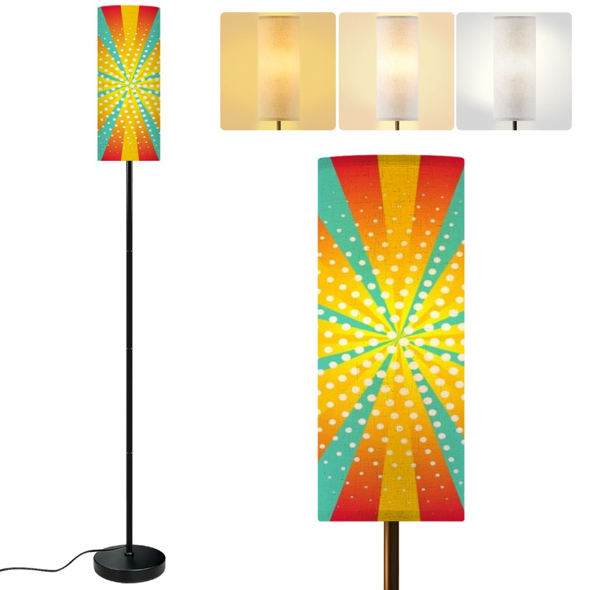 Modern Standing Floor Lamp art flyer sun explosion burst Dimmable Metal ...