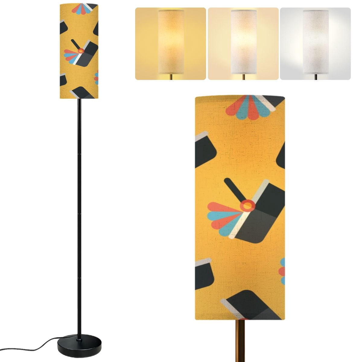 Modern Standing Floor Lamp baby cradle bed flat seamless Dimmable Metal ...