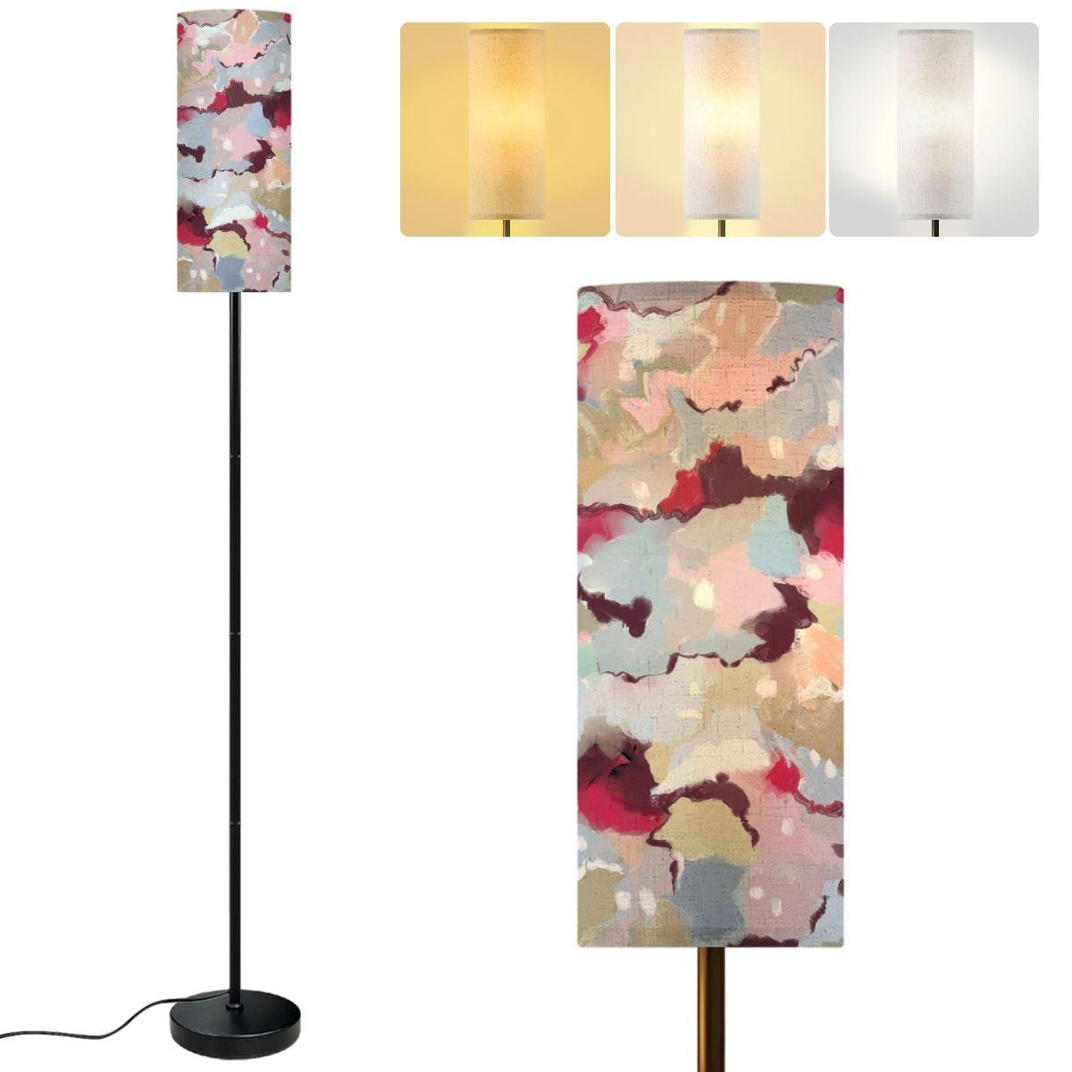 Modern Standing Floor Lamp bold abstract nature floral surface pattern ...