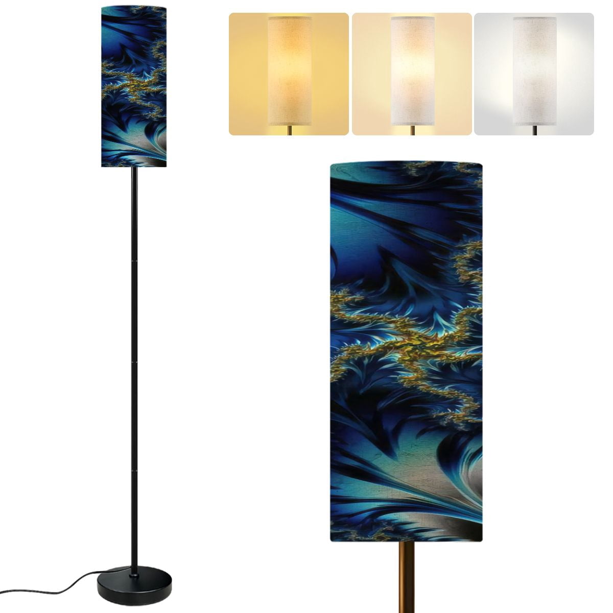 Modern Standing Floor Lamp colorful fractal abstract art fractal ...