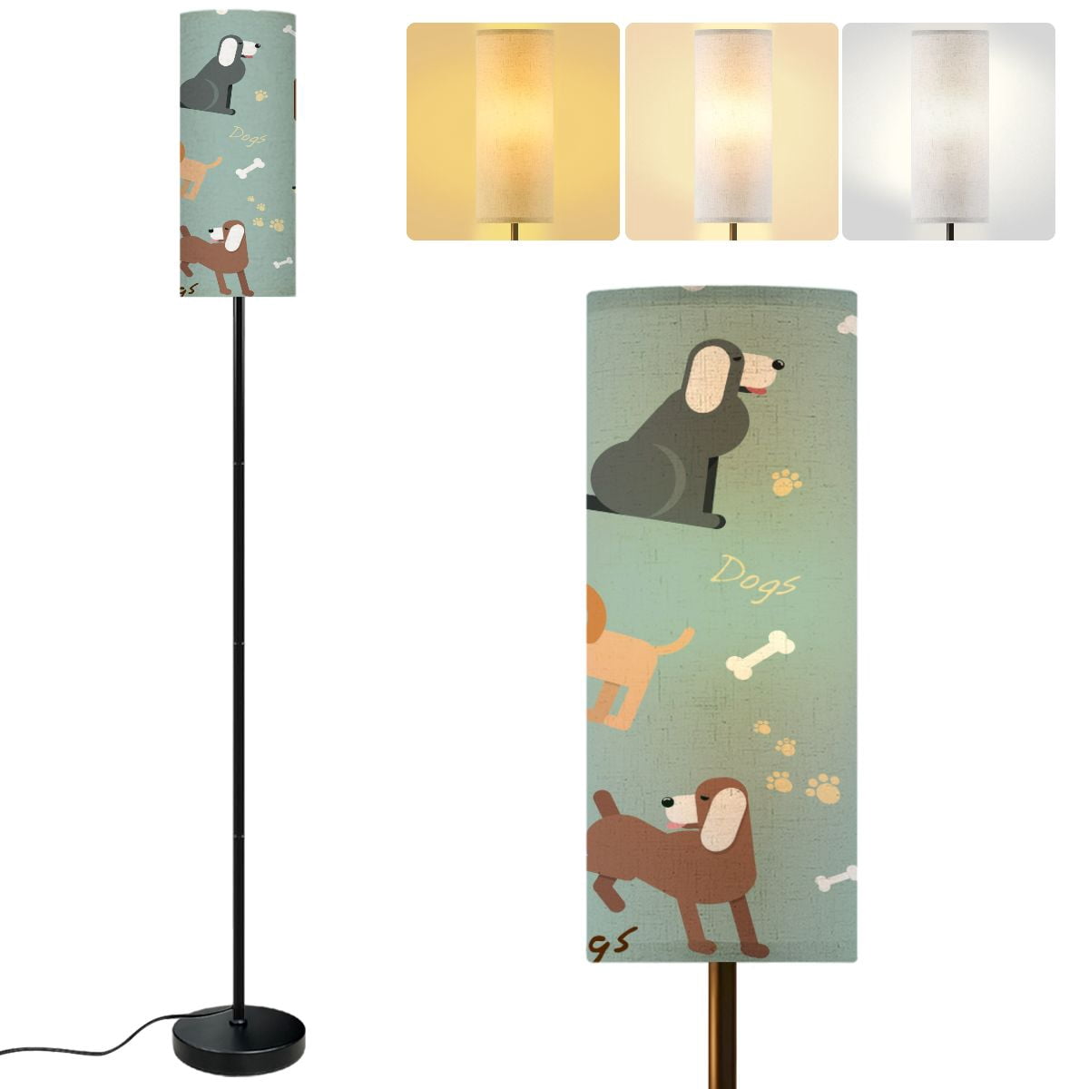 Modern Standing Floor Lamp colorful seamless pattern cute flat cartoon ...