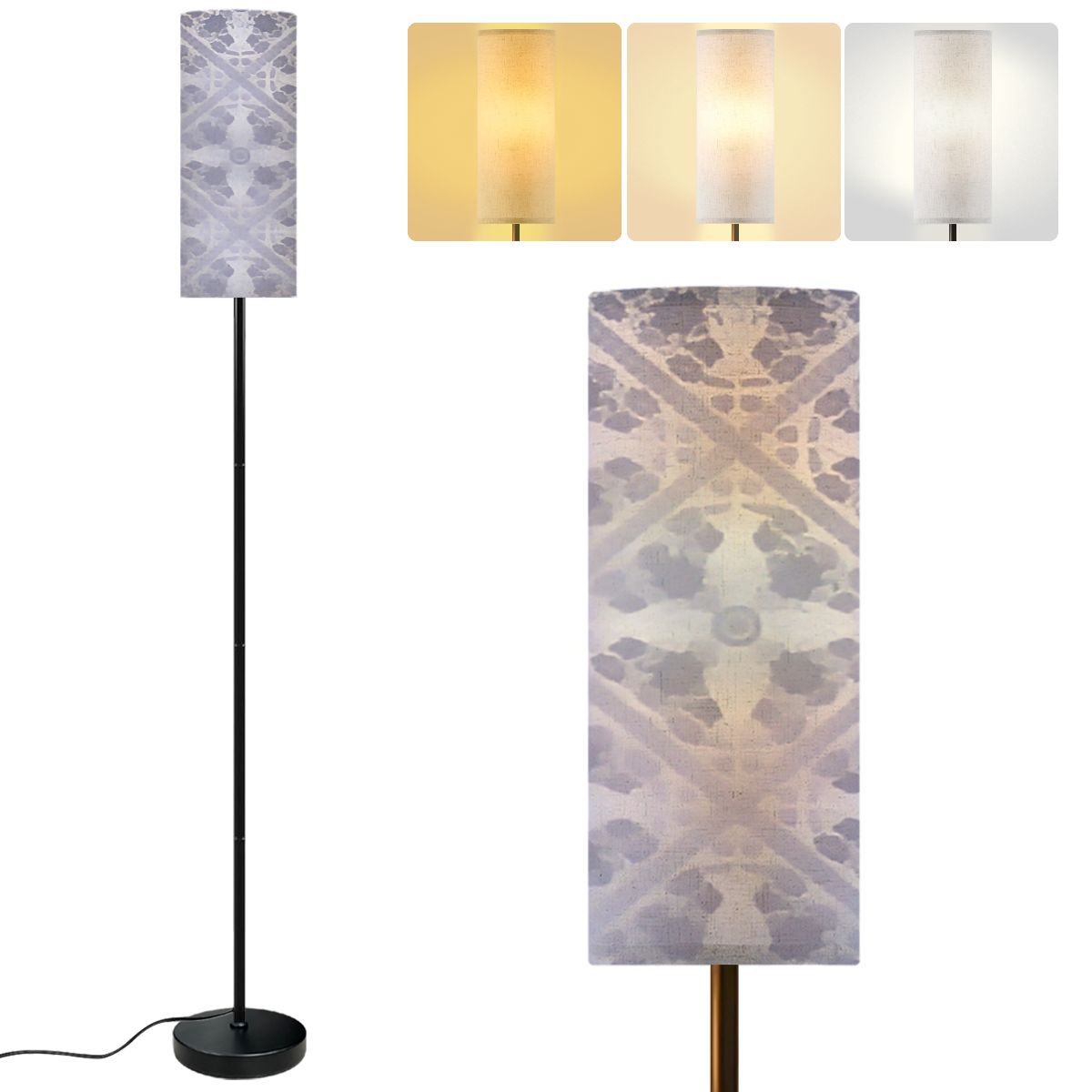 Modern Standing Floor Lamp Very complex navy blue color motif seamless ...