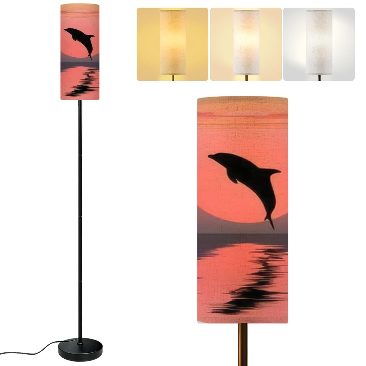 Modern Standing Floor Lamp dolphin Jumping dolphin Dolphin sunset ...