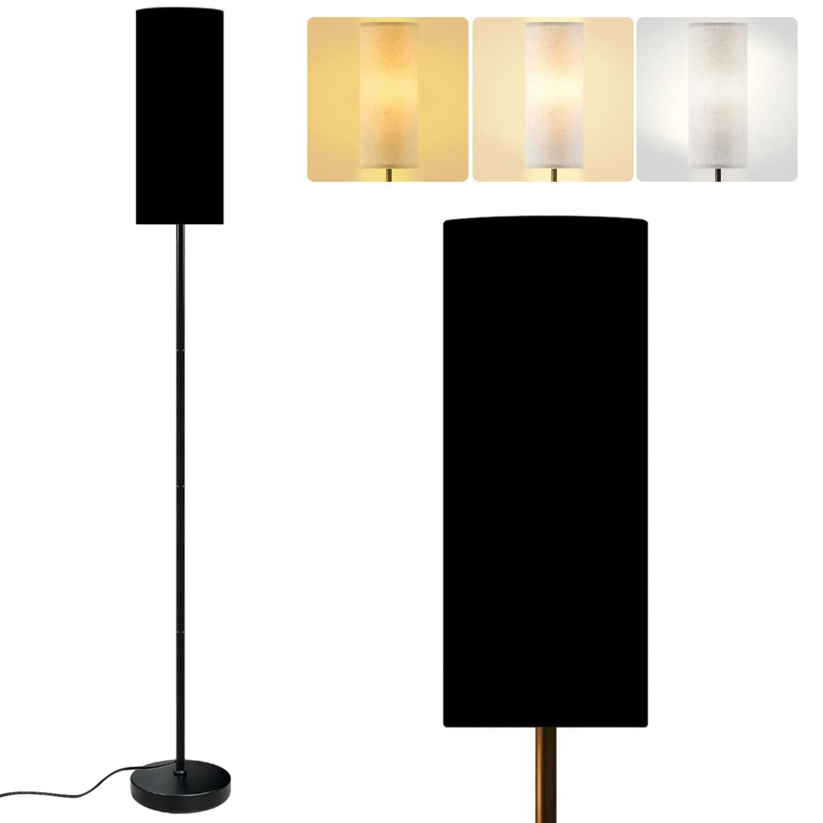 Modern Standing Floor Lamp field sunflowers made golden texture sketch ...