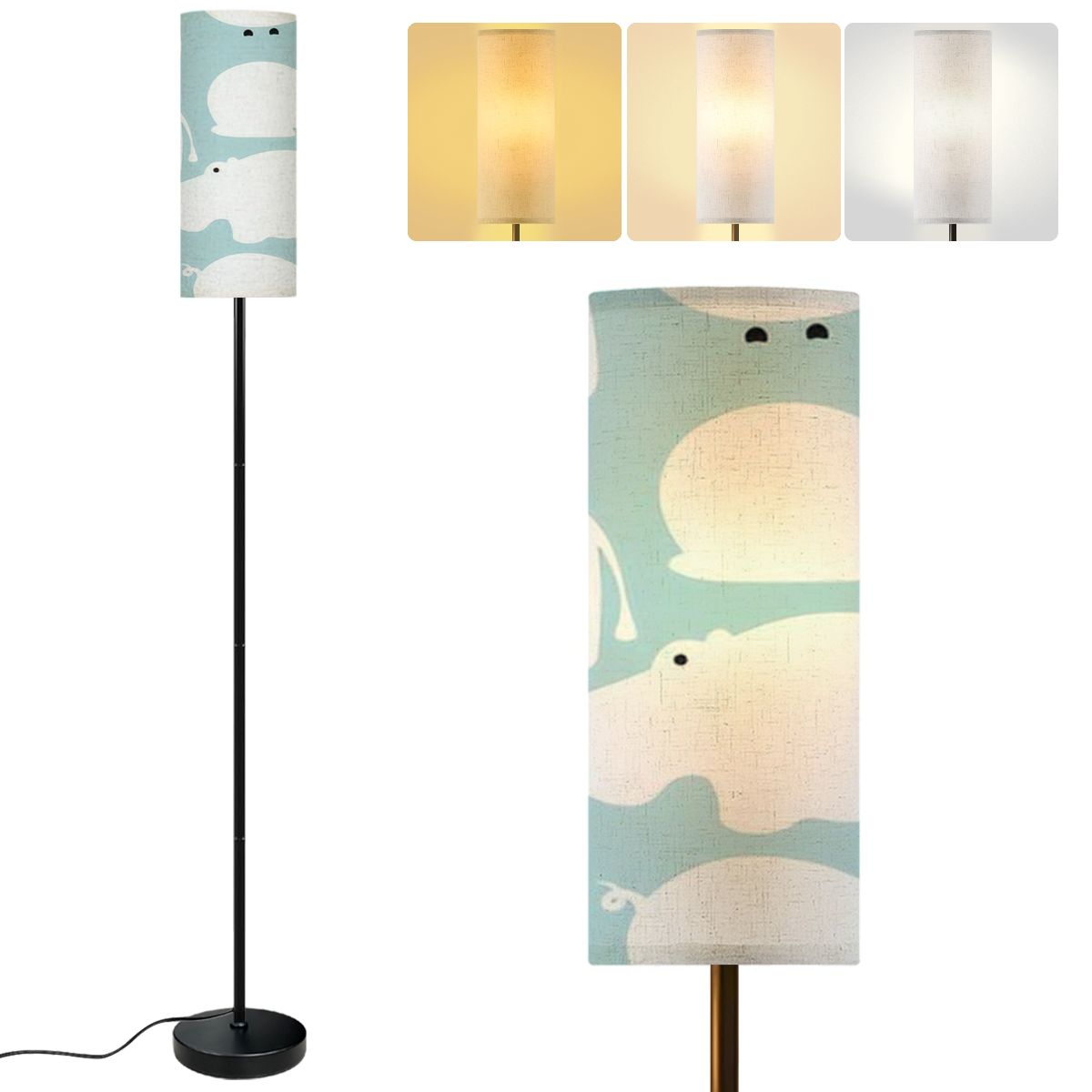 Modern Standing Floor Lamp flat animals design Cute seamless giraffe ...