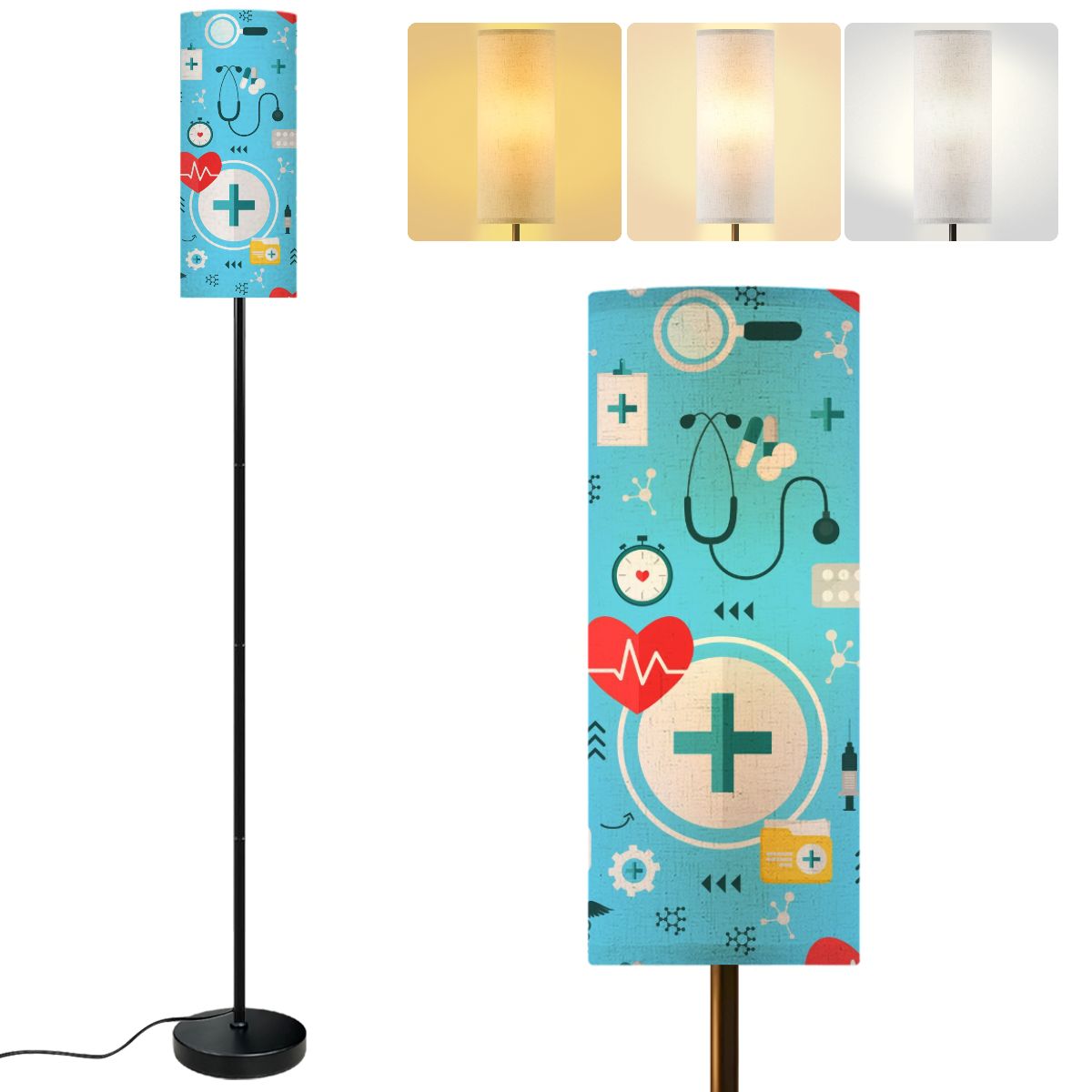 Modern Standing Floor Lamp flat seamless texture pattern health care ...