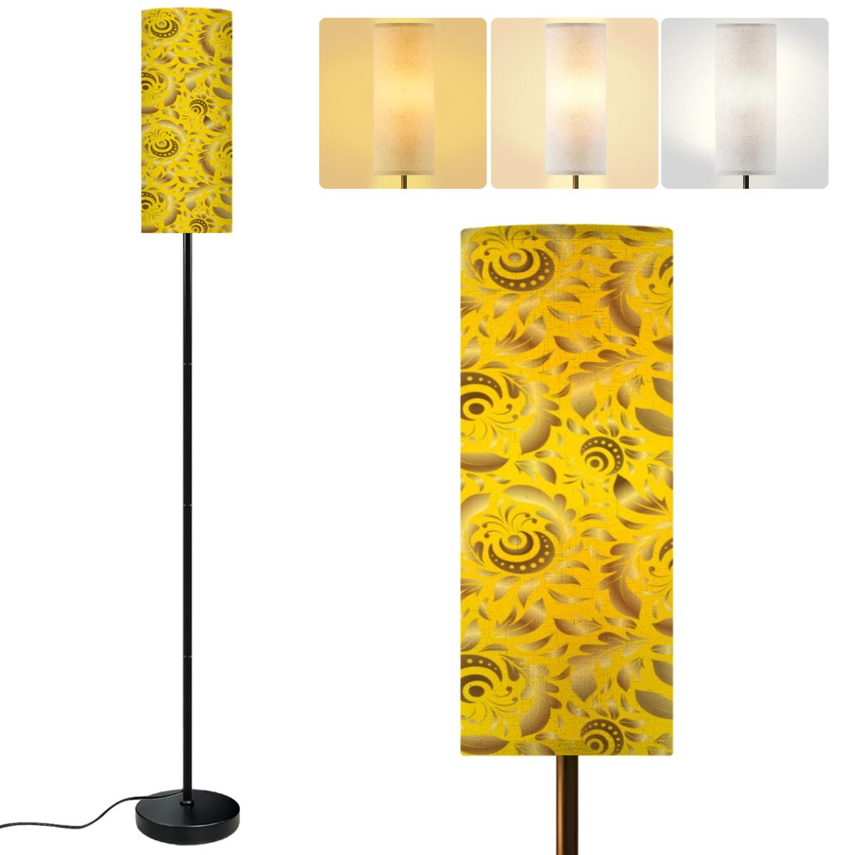 Modern Standing Floor Lamp golden texture gold lines grids seamless ...