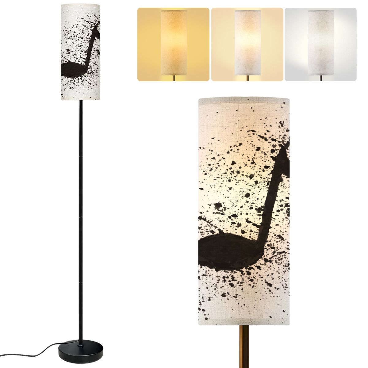 Modern Standing Floor Lamp grunge texture hand painted watercolor ...