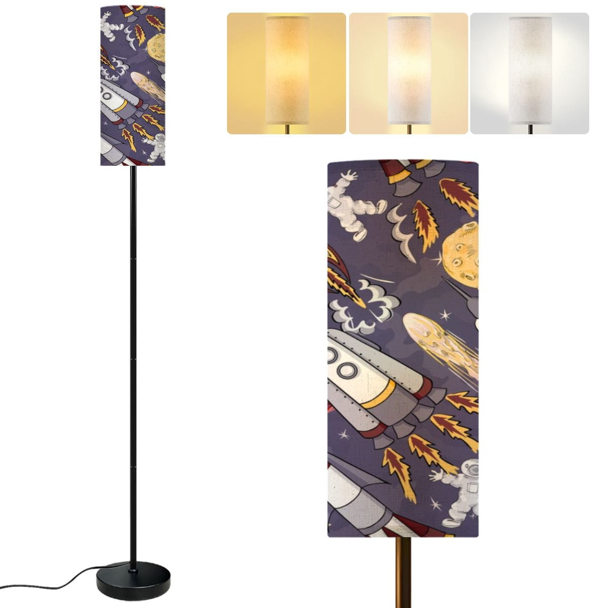 Modern Standing Floor Lamp hand drawn cartoon space seamless pattern ...