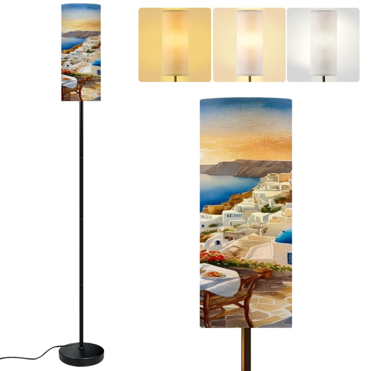 Modern Standing Floor Lamp hand drawn watercolor painting dinner ...