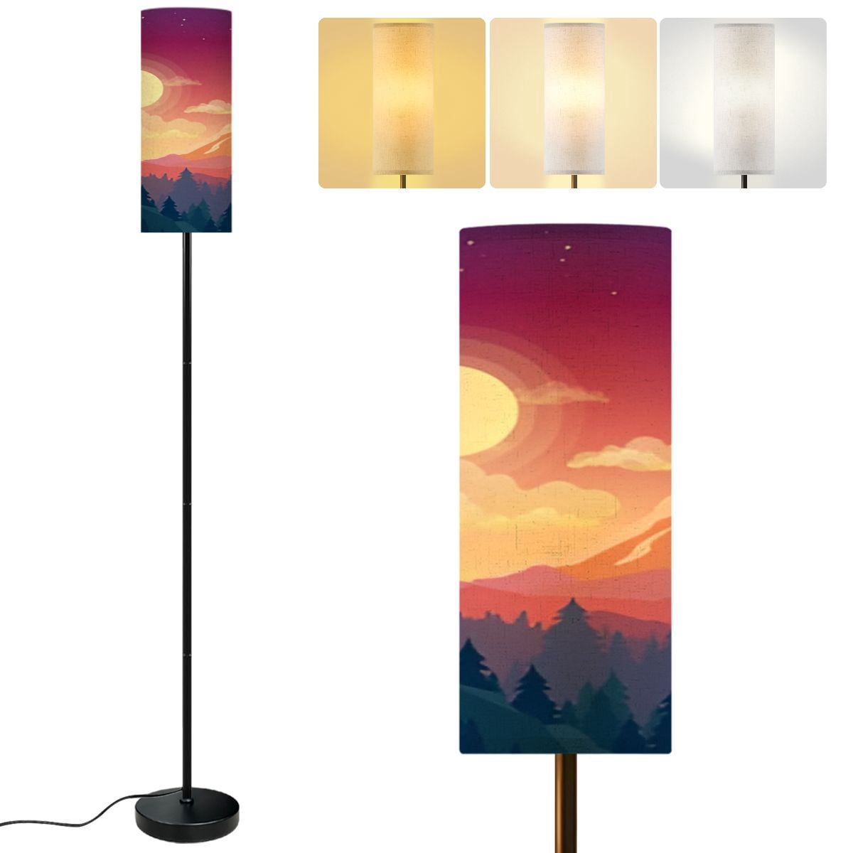Modern Standing Floor Lamp house top mountain beautiful sunset ...