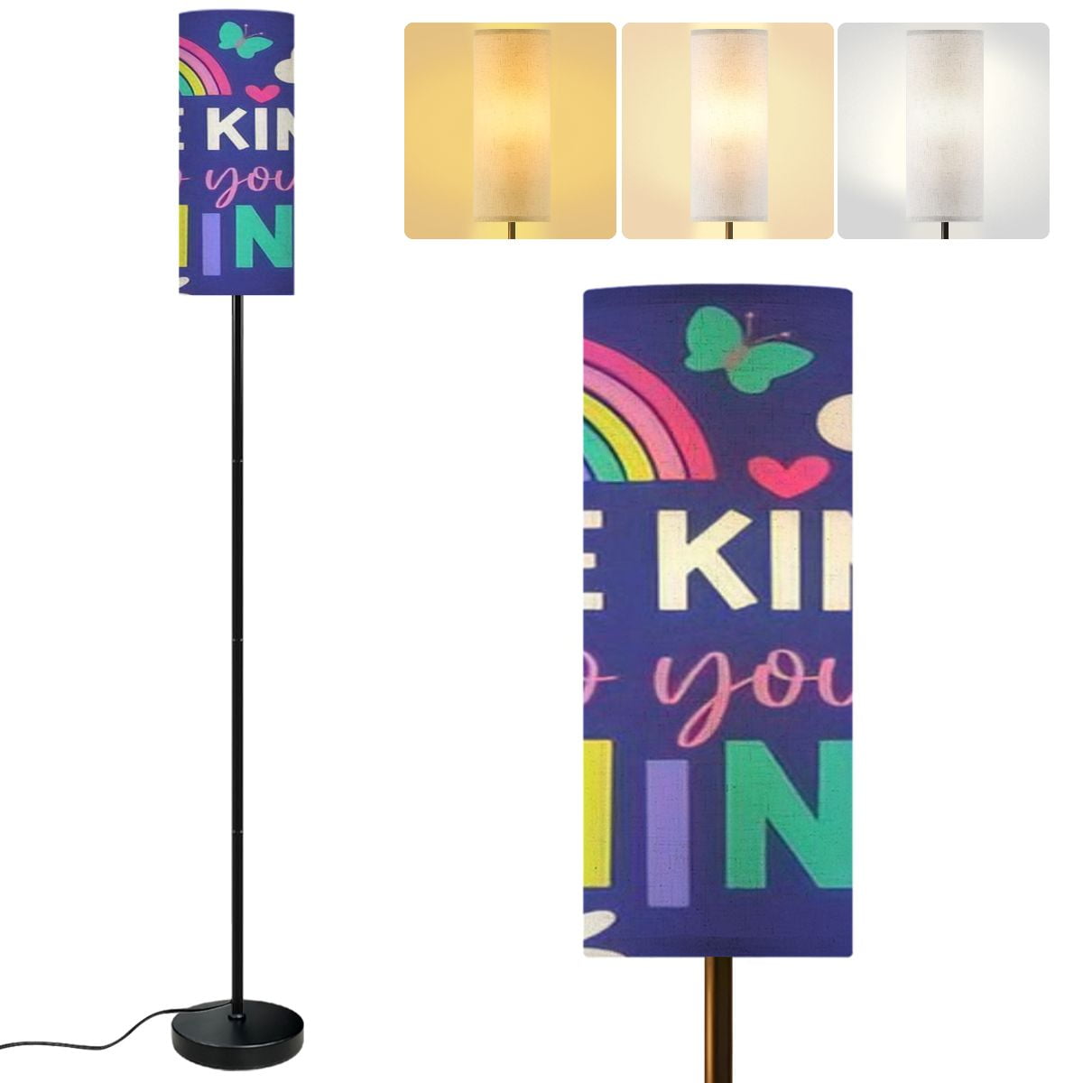 Modern Standing Floor Lamp Be kind to your mind quotes typography ...