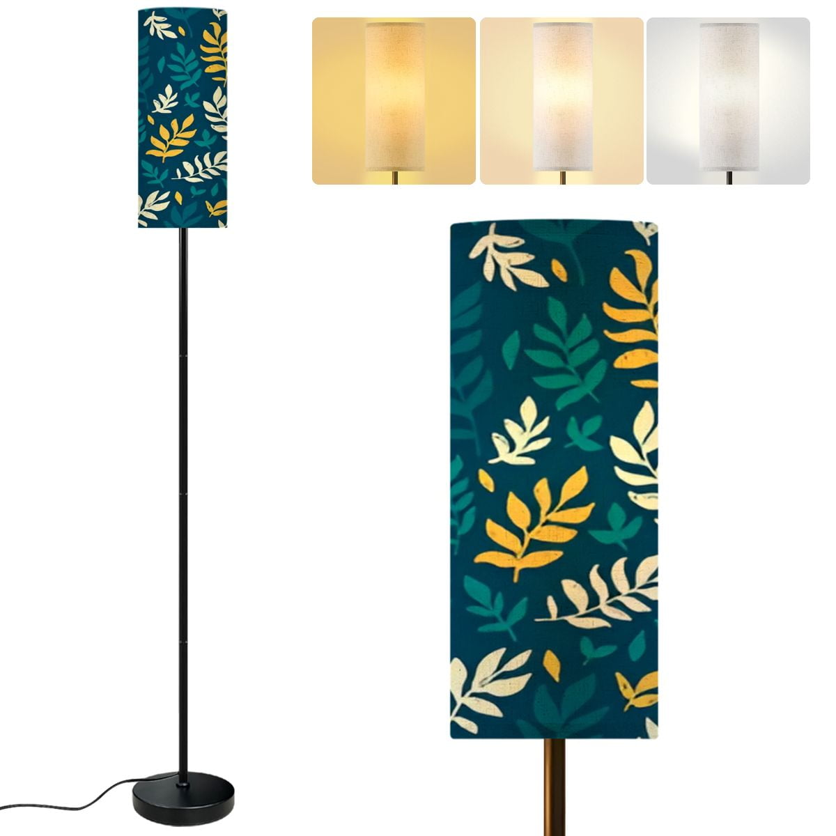 Modern Standing Floor Lamp leaves seamless pattern Decorative for Great ...