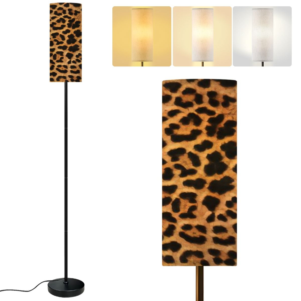 Modern Standing Floor Lamp leopard animal skin seamless pattern ...