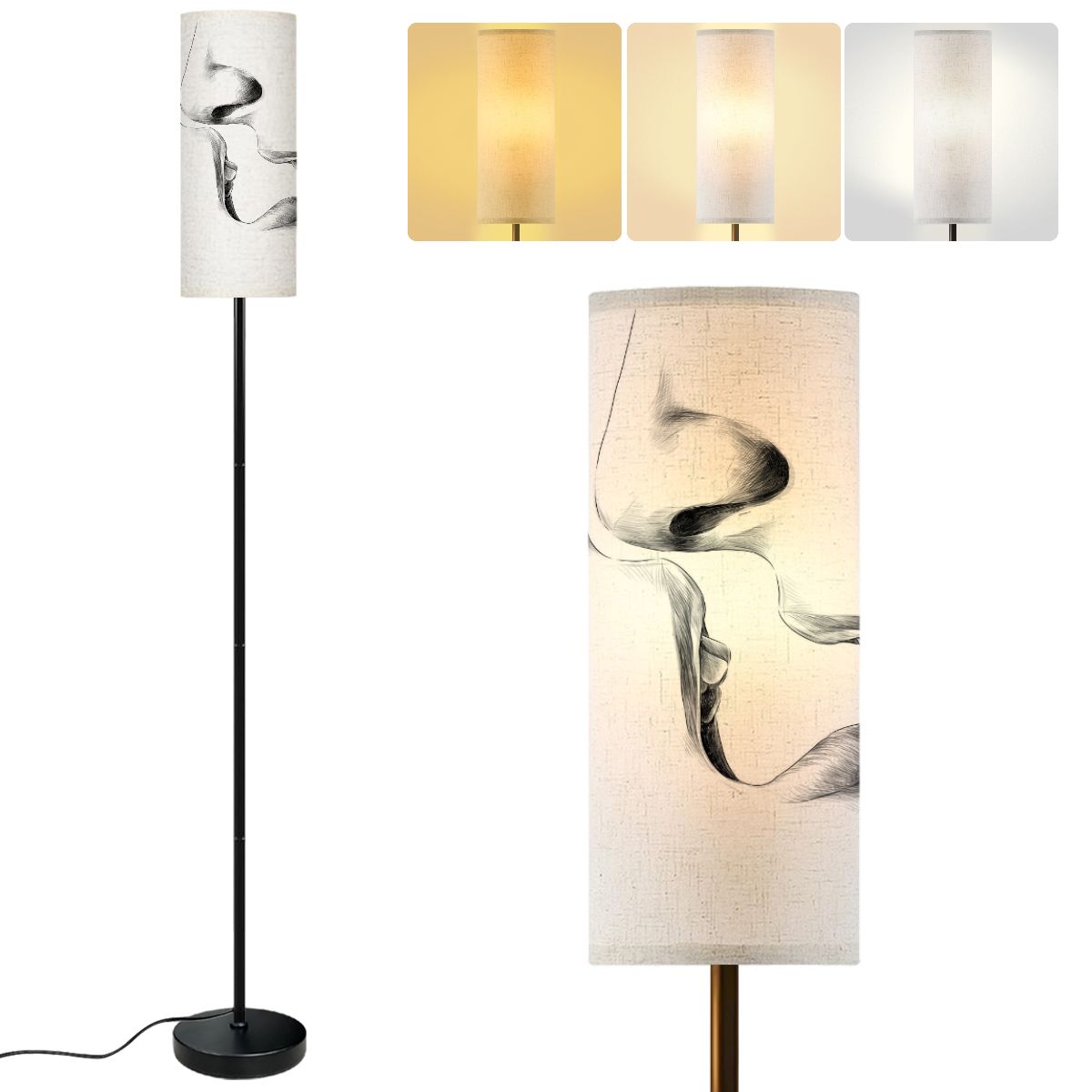 Modern Standing Floor Lamp open mouth lips nose passion sex kiss ...