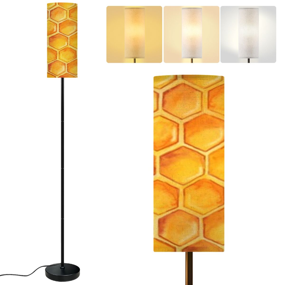 Modern Standing Floor Lamp paper seamless honeycomb beehive bee wasp ...