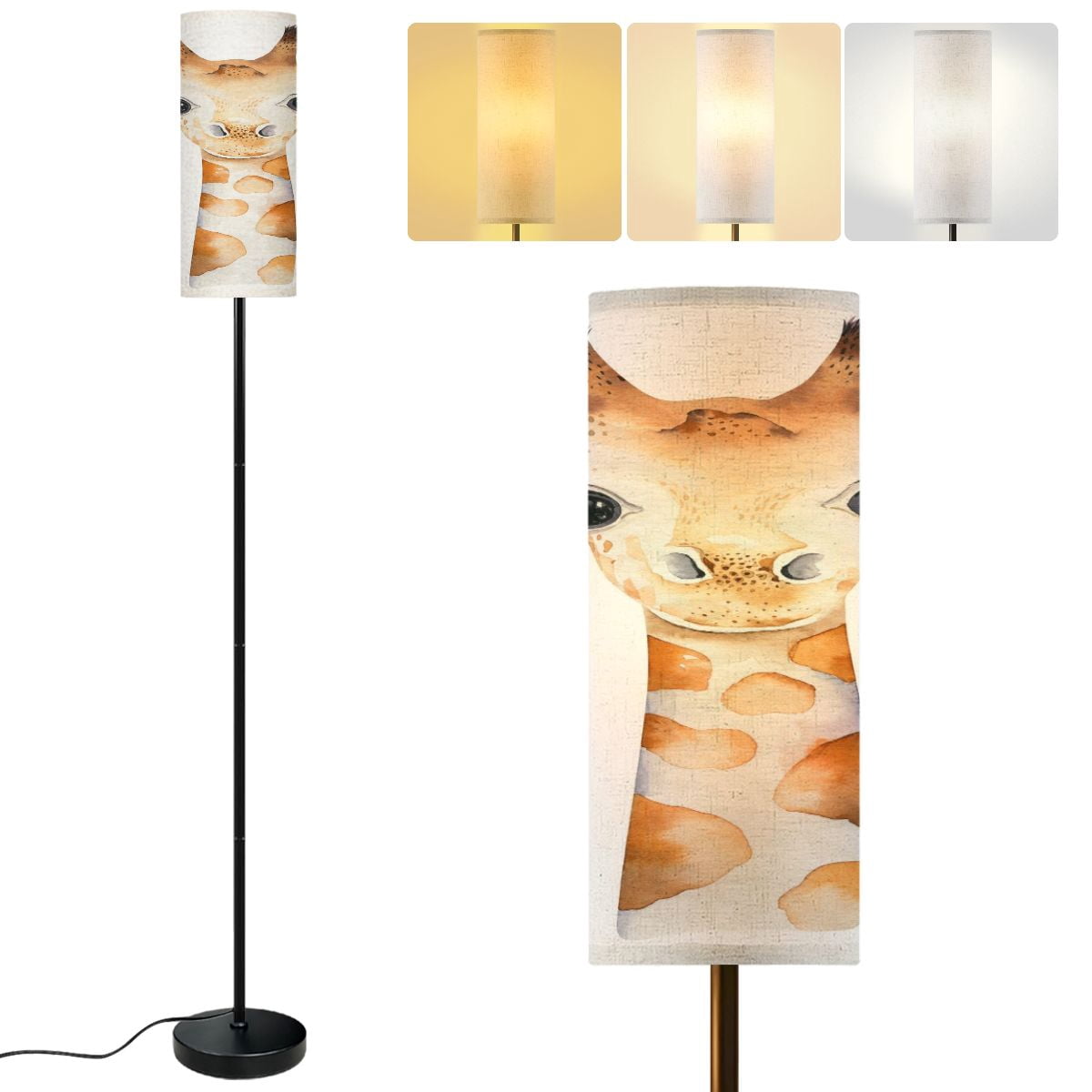 Modern Standing Floor Lamp poster baby giraffe Watercolor cartoon ...