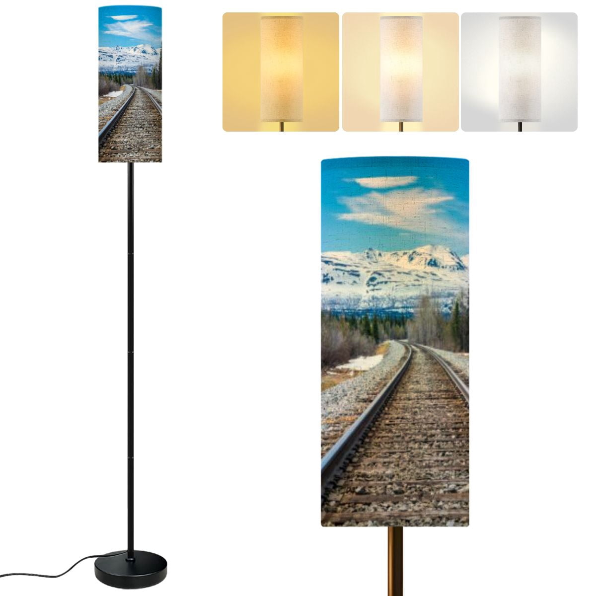 Modern Standing Floor Lamp railroad track mountain mountain train ...