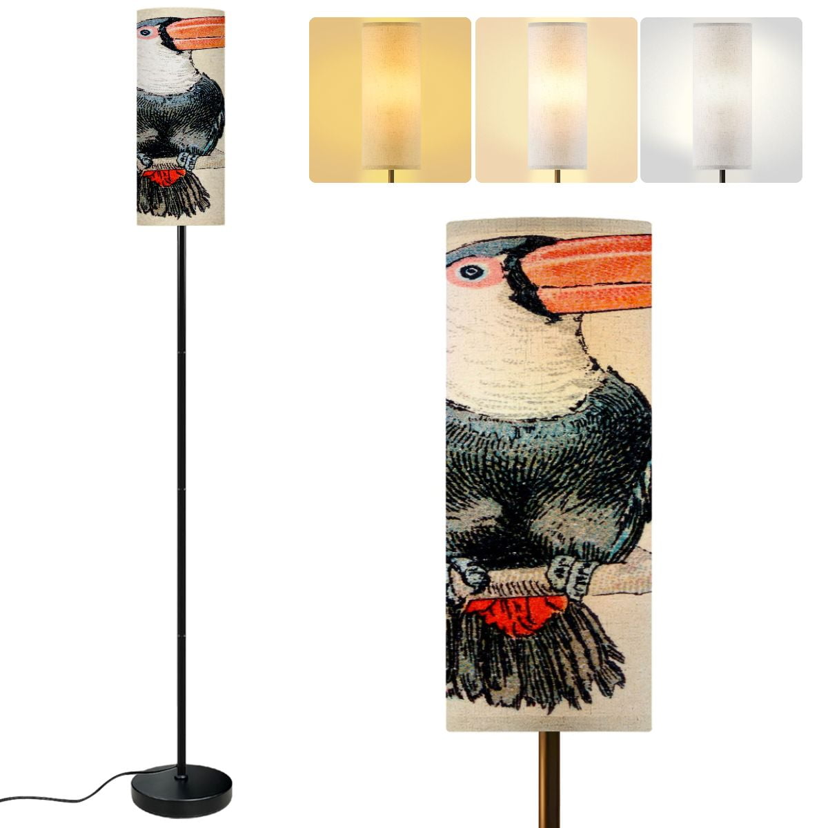 Modern Standing Floor Lamp ramphastos toucan birds animals antique ...
