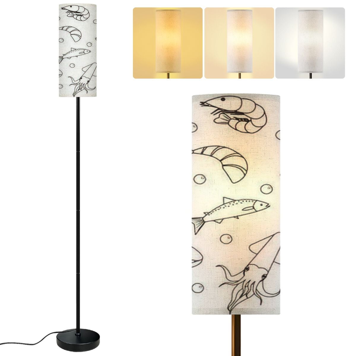 Modern Standing Floor Lamp seamless Seafood seamless Underwater endless ...