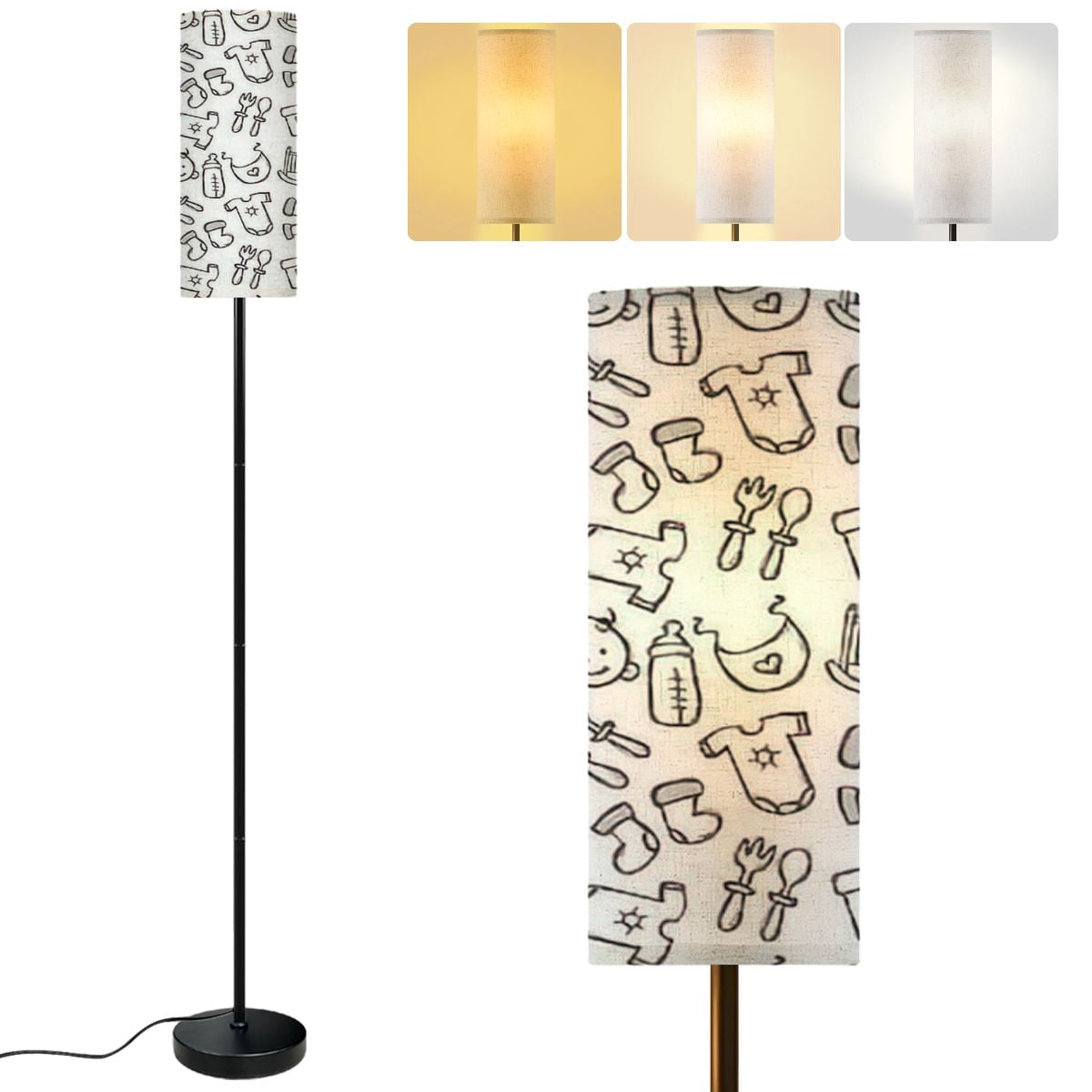 Modern Standing Floor Lamp seamless baby objects Newborn clothes ...